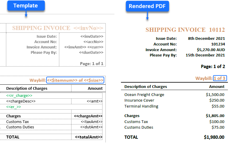 Shipping Invoice