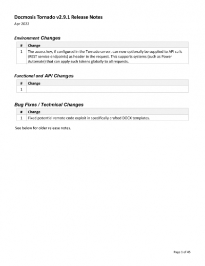 Tornado (v2.9.1) - Release Notes