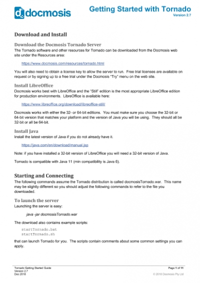 Tornado (v2.7) - Getting Started Guide