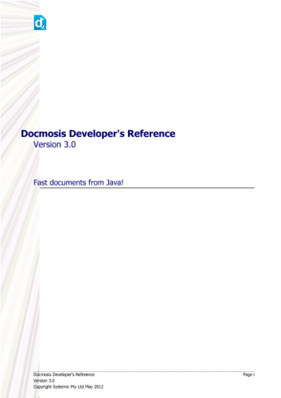 Docmosis-Java (v3.0.5) - Developer Reference