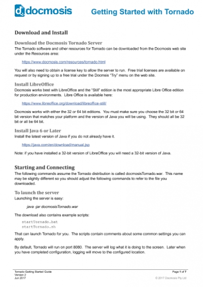 Tornado (v2.6) - Getting Started Guide
