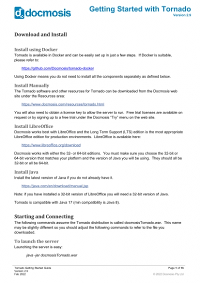 Tornado (v2.9.0) - Getting Started Guide