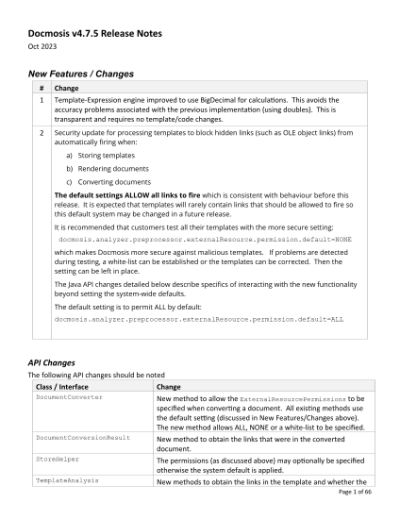 Docmosis-Java (v4.7.5) - Release Notes