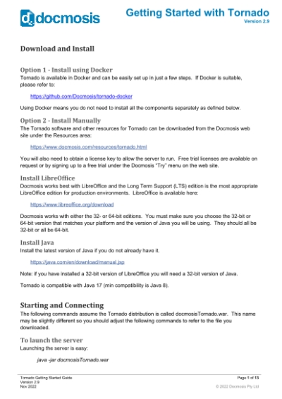 Tornado (v2.9.4) - Getting Started Guide