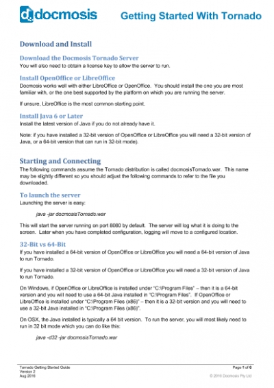 Tornado (v2.4) - Getting Started Guide